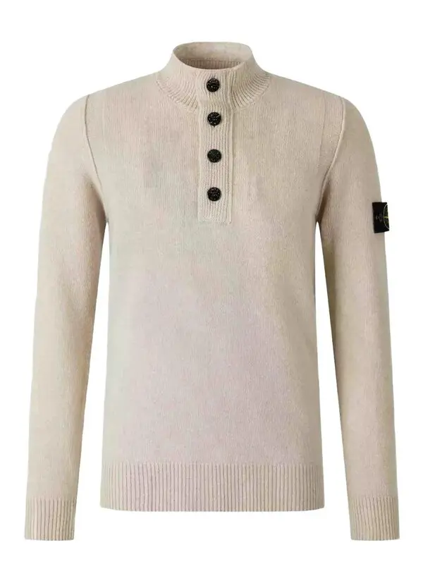 Stone Island Buttoned Turtleneck Sweater - Neutrals
