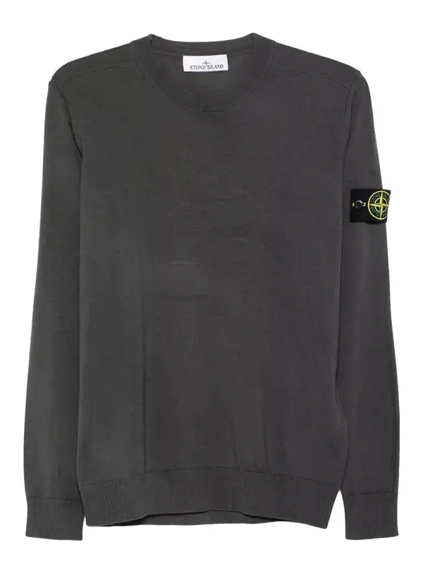 Stone Island Compass-badge Crew-neck Sweater - Grey