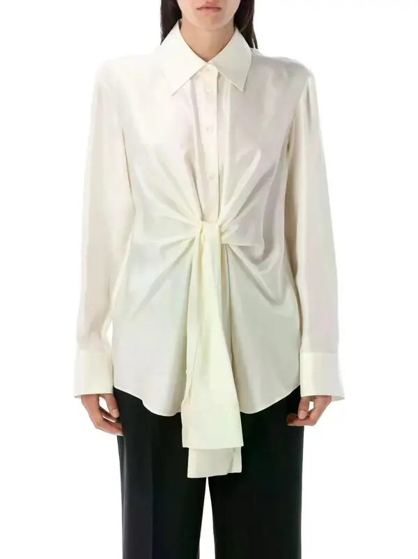 RÓHE Knotted Shirt - Neutrals