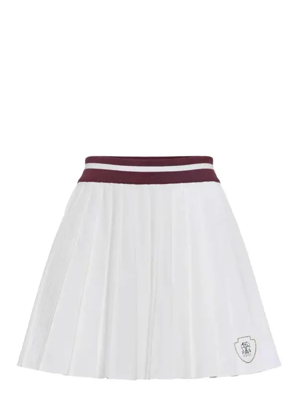 Brunello Cucinelli Pleated Mini Skirt - White