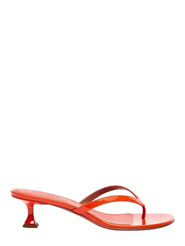Amina Muaddi Patent Leather Sandals - Orange