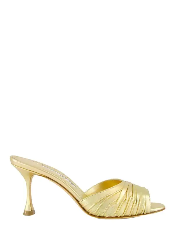 Manolo Blahnik 70mm Pirua Sandals - Gold