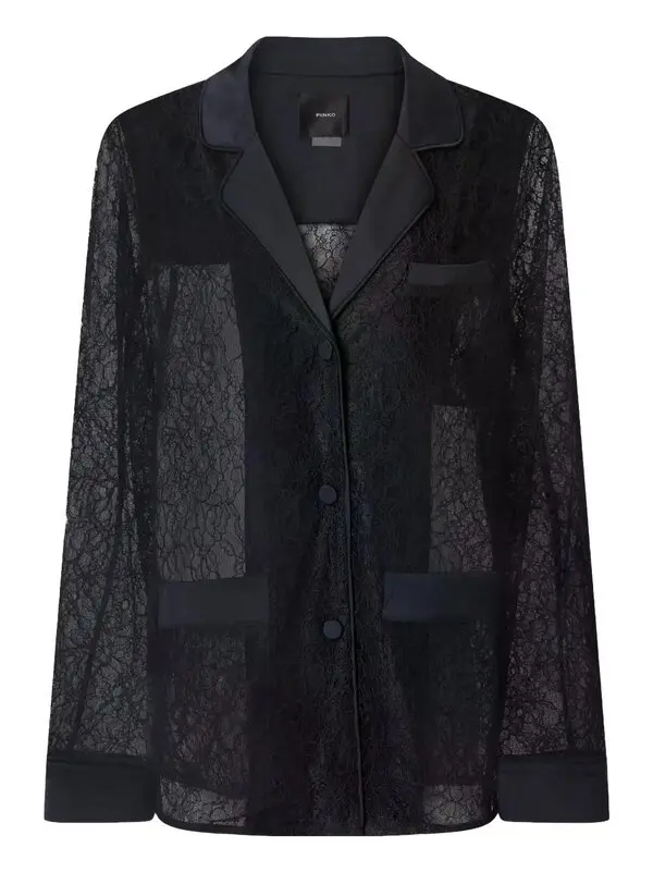 Pinko Lace Panelled Jacket - Black