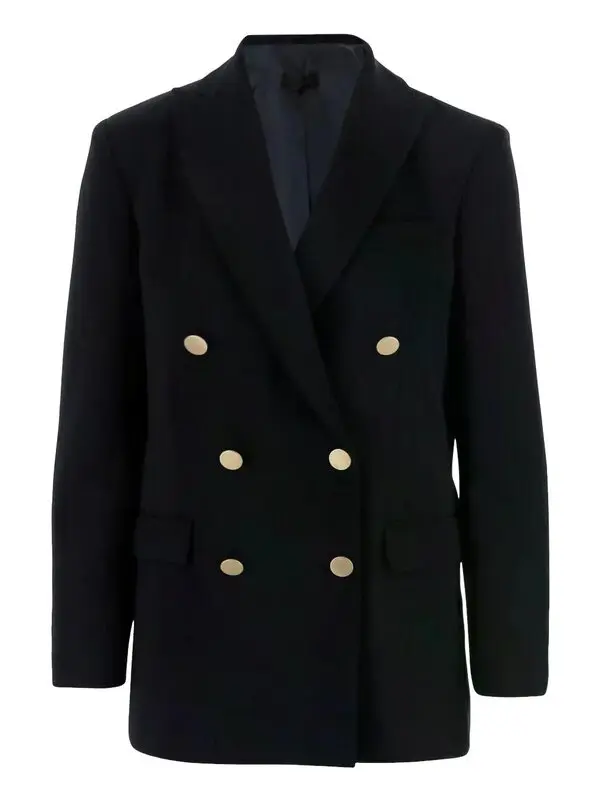 F.IT Double-breasted Jacket With Peak Lapels - Blue