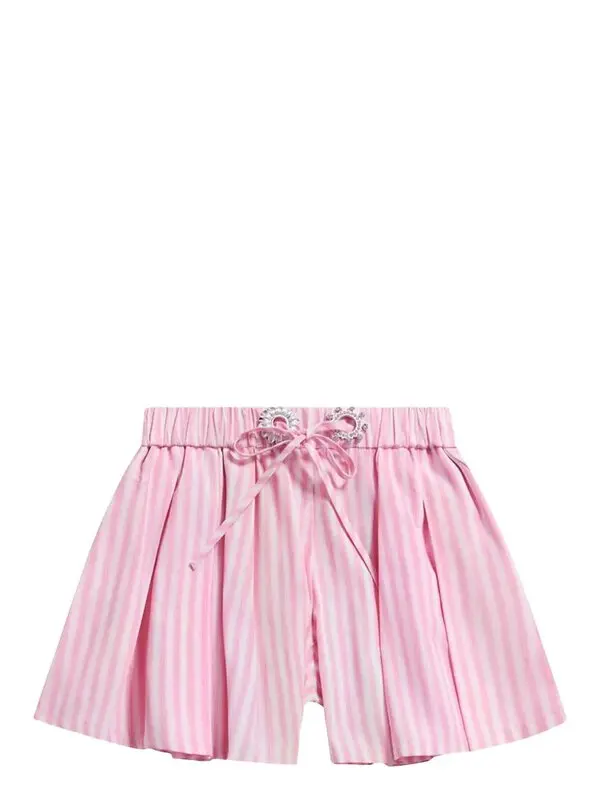 AREA Pleated Striped Shorts - Pink