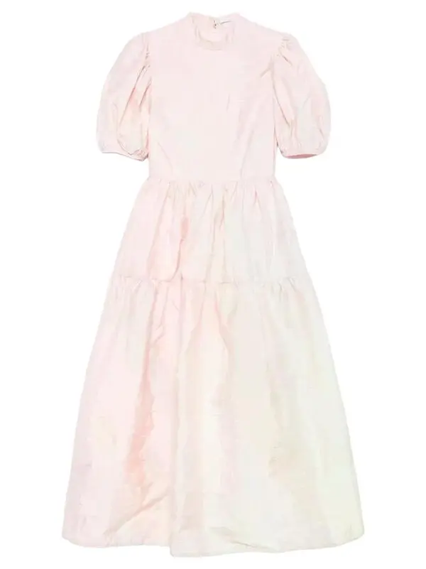 Cecilie Bahnsen Puff-sleeve Tiered Midi Dress - Pink