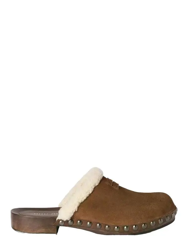 Miu Miu Suede Mules - Brown