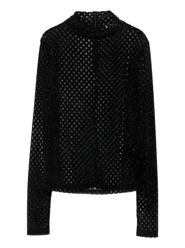 Patrizia Pepe Mesh-panel Blouse - Black