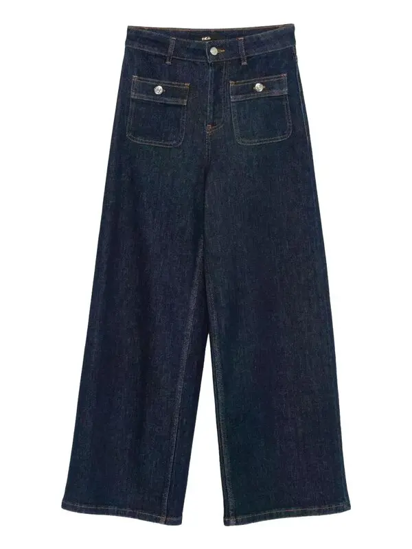 Maje Stretch Cotton Straight Leg Jeans - Blue