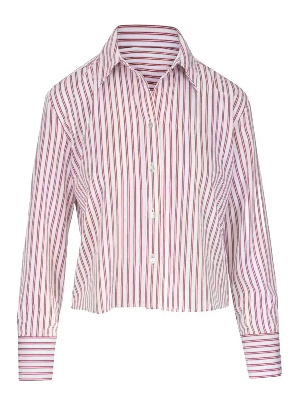 Vince Striped Button-up Shirt - Red