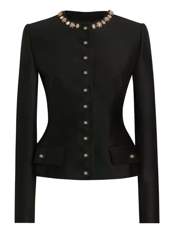 Dolce & Gabbana Embellished Button-up Jacket - Black