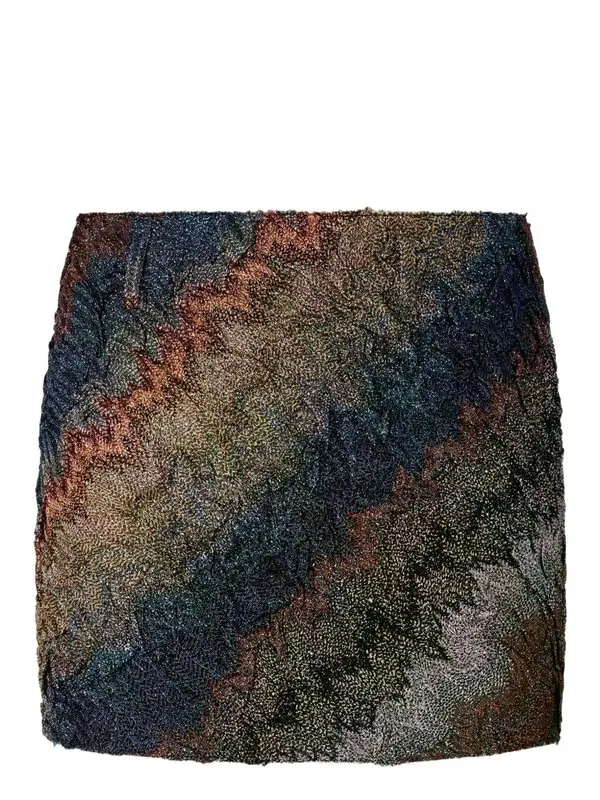 Missoni Textured Striped Mini Skirt - Blue
