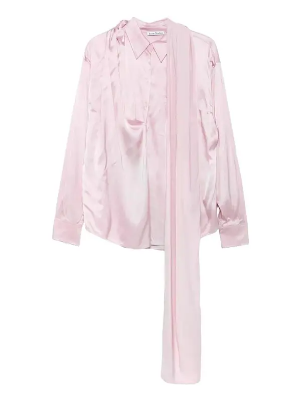 Acne Studios Scarf-detail Satin Blouse - Pink