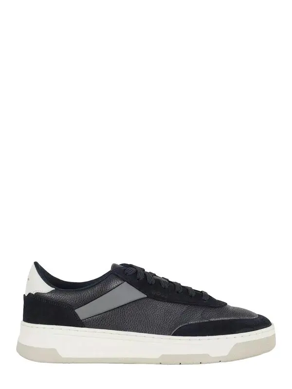 BOSS Leather Panel Sneakers - Black