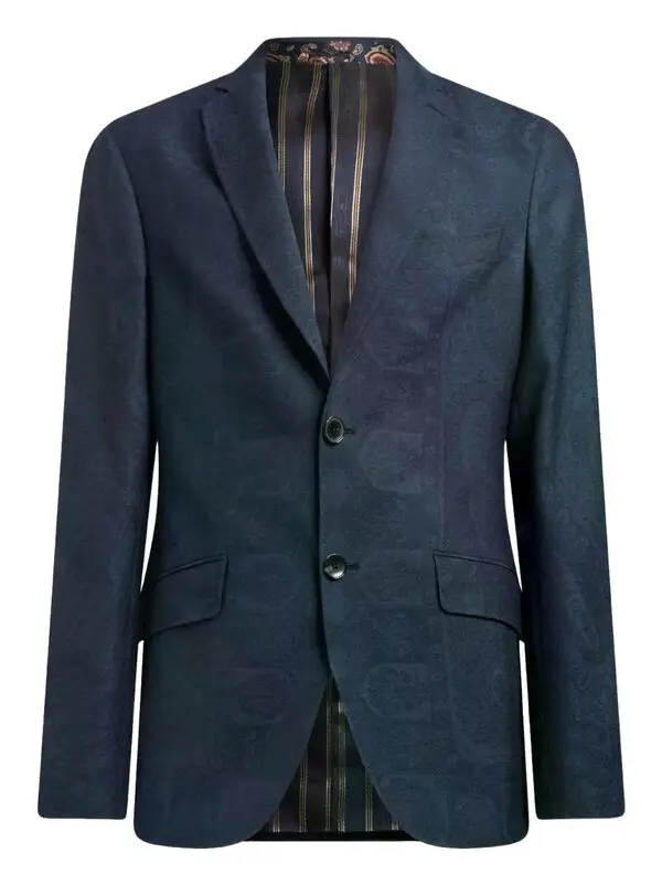 Etro Paisley-print Wool Blazer - Blue