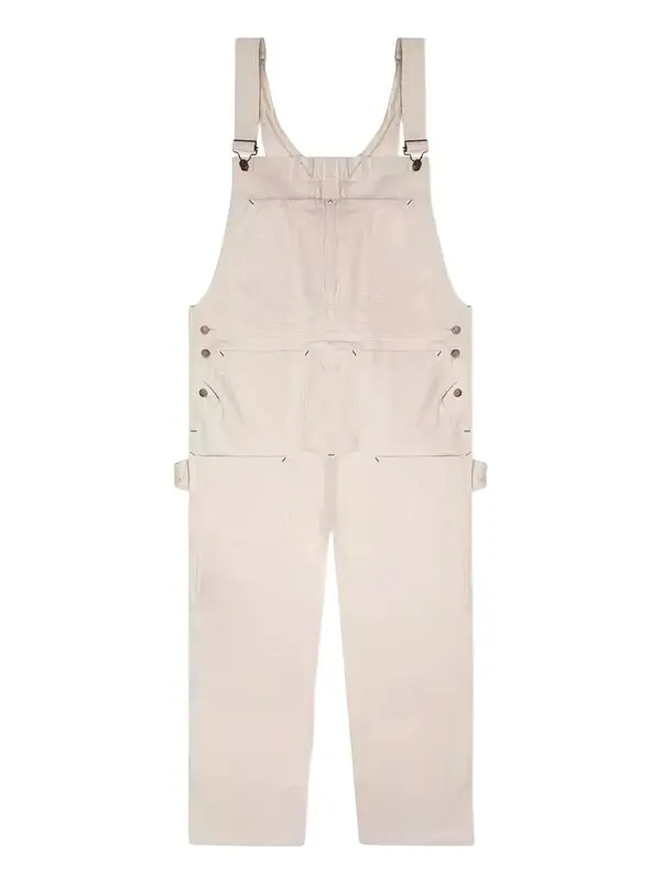 SOUTH2 WEST8 Cotton Canvas Button Overalls - Neutrals