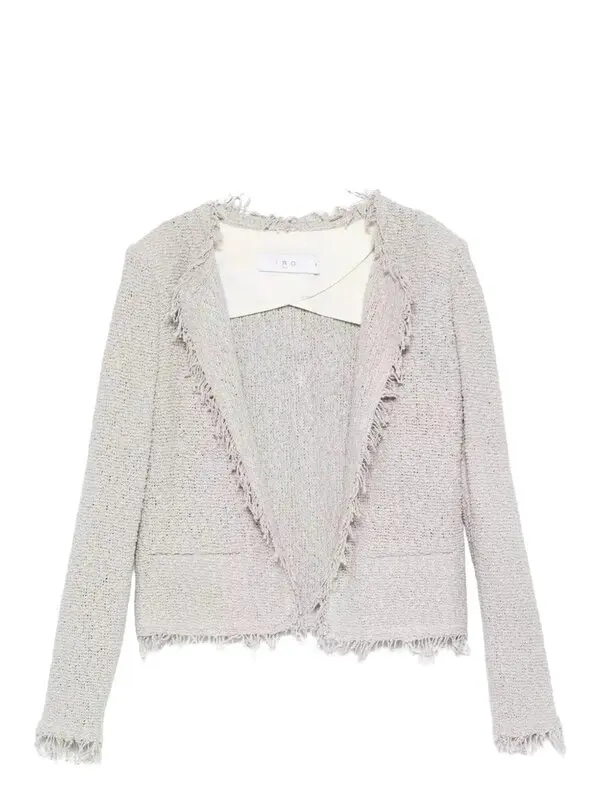 IRO PARIS Frayed Tweed Jacket - Grey