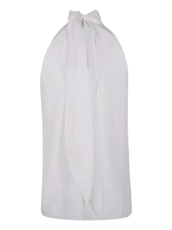 Max Mara Halter-neck Silk Top - White