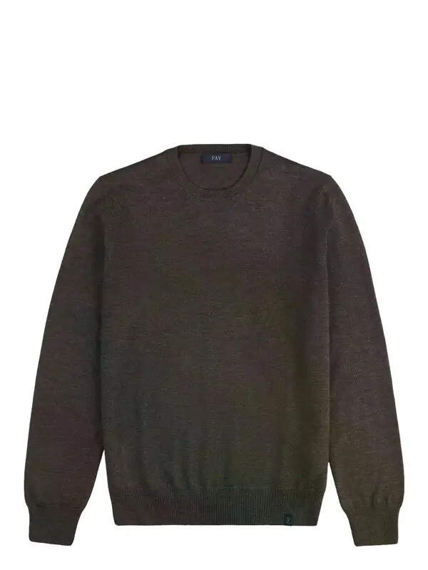 FAY Crew-neck Wool Sweater - Brown