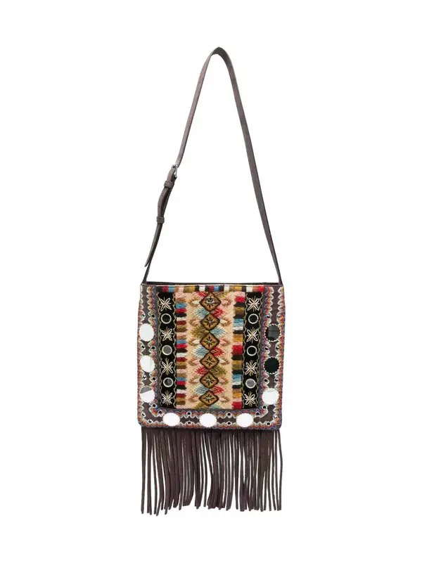 Valentino Garavani Fringed Crossbody Bag - Brown