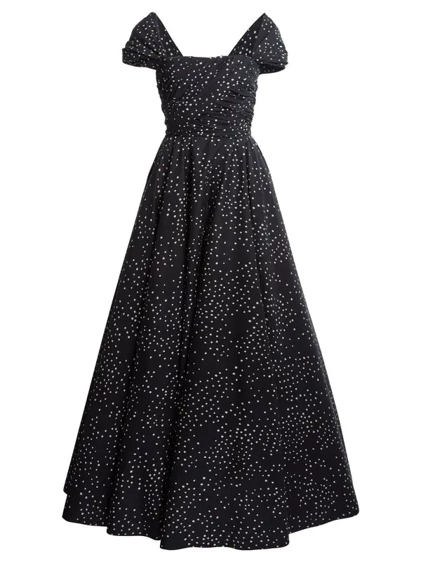 Giambattista Valli Off-the-shoulder Cotton Poplin Gown - Black,white