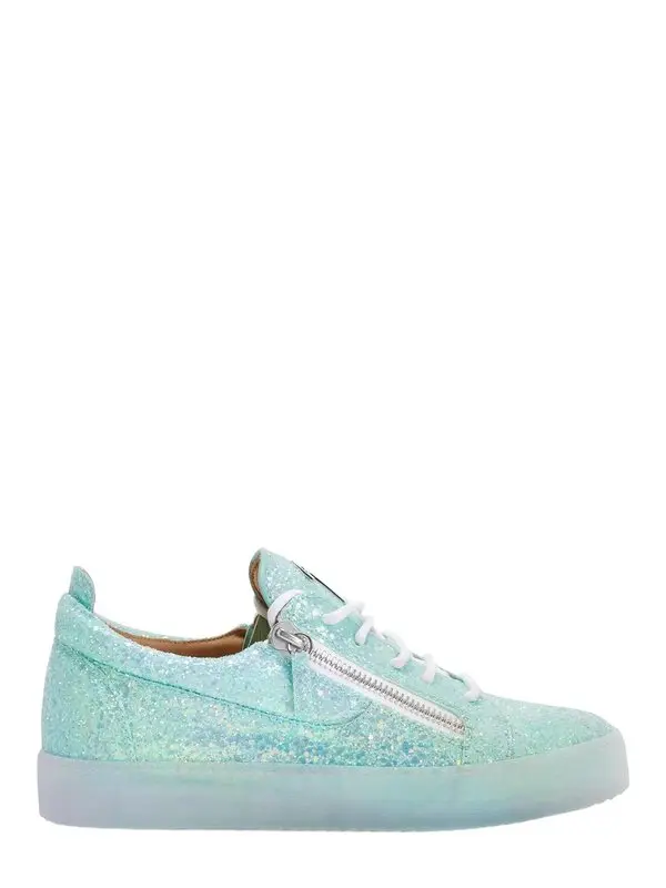 GIUSEPPE ZANOTTI Zip-detail Glitter Sneakers - Blue