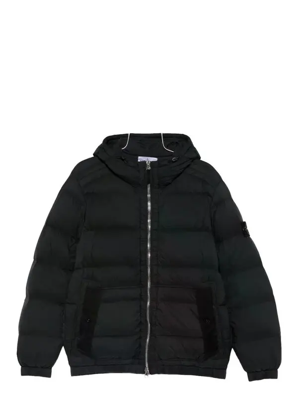 Stone Island Hooded Padded Coat - Black