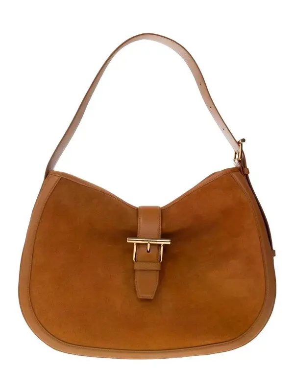Alexander McQueen T-bar Suede Shoulder Bag - Brown