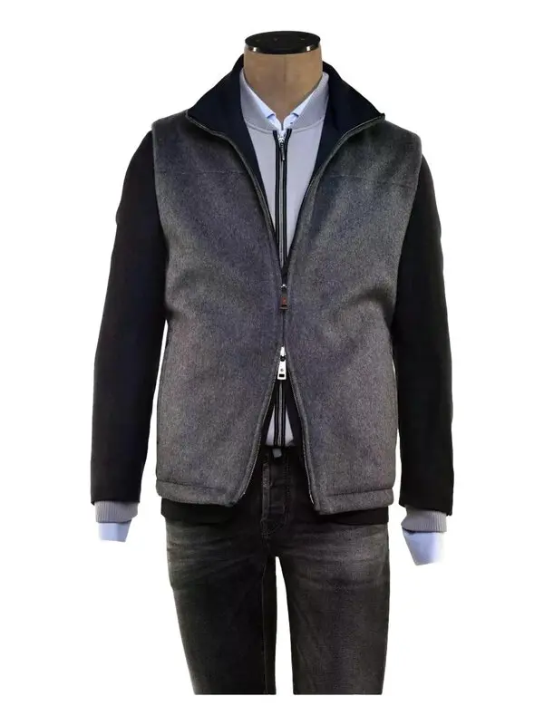 Kiton Reversible Cashmere Gilet - Grey