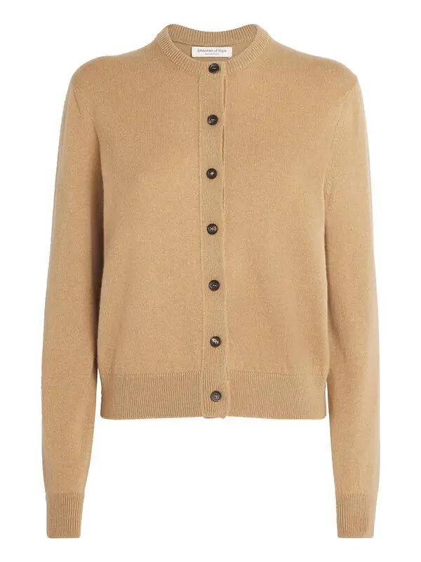 Johnstons Of Elgin Cashmere Classic Cardigan - Beige