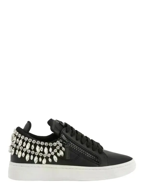 GIUSEPPE ZANOTTI Crystal-embellished Low-top Sneakers - Black
