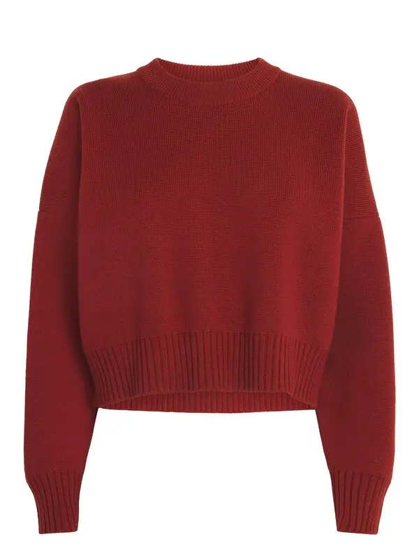 Johnstons Of Elgin Cashmere Cropped Sweater - Red