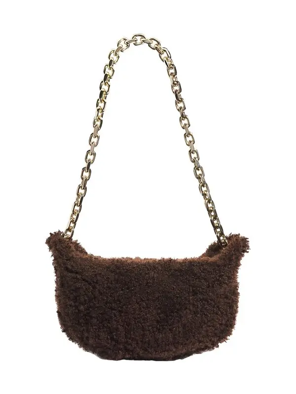 Fabiana Filippi Shearling Shoulder Bag - Brown