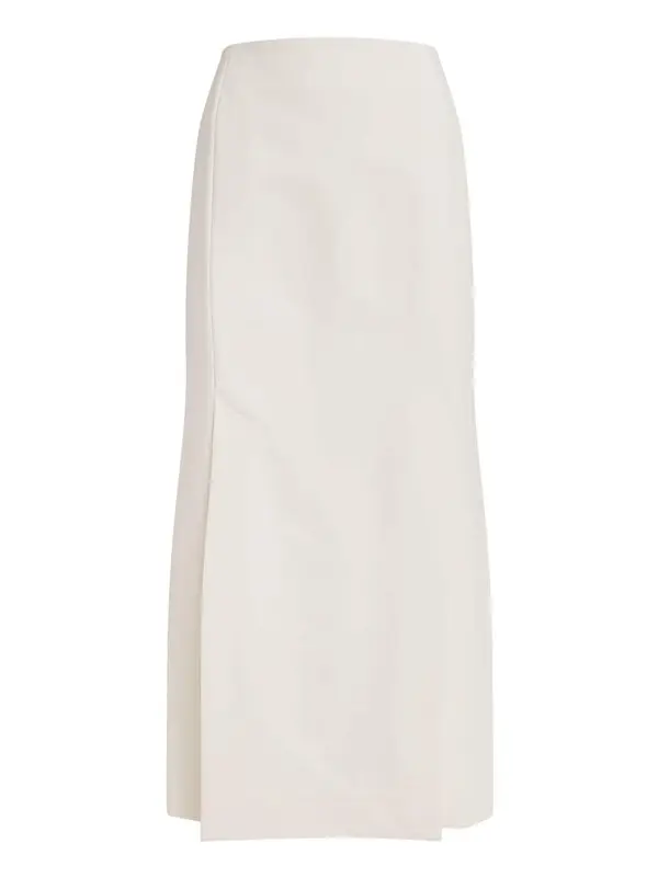 RÓHE Satin Pencil Midi Skirt - White