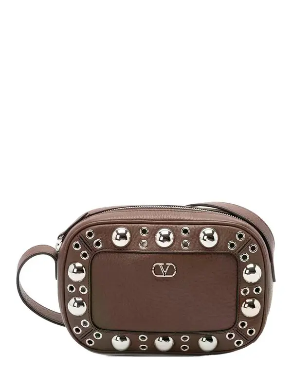 Valentino Garavani Nellcôte Eyelet-embellished Cross Body Bag - Brown