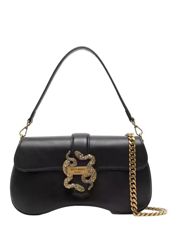 Just Cavalli Leather Shoulder Bag - Black
