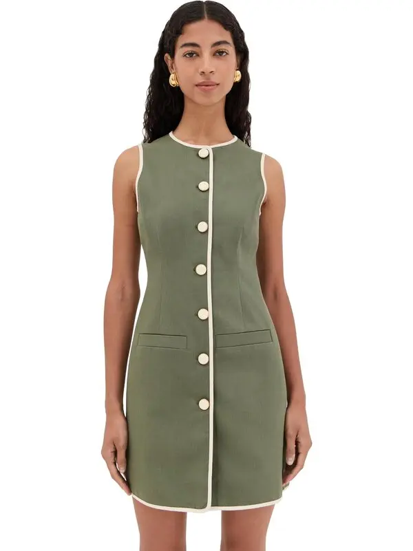 Veronica Beard Whistler Mini Dress - Stone Army