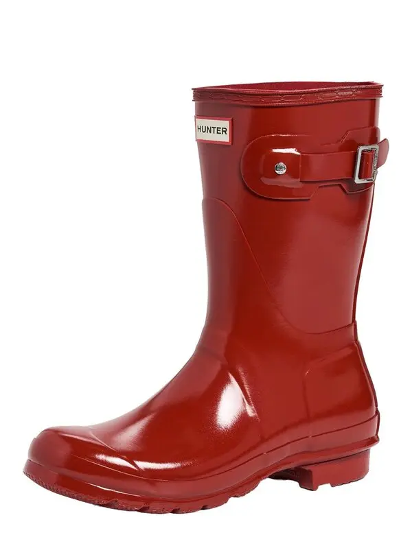 Hunter Original Short Gloss Boots - Military Red