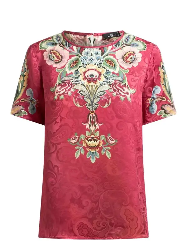 Etro Floral-print T-shirt - Red