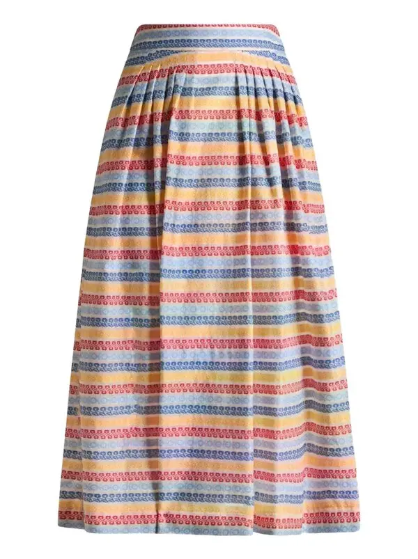 Etro Jacquard Pleated Midi Skirt - Red