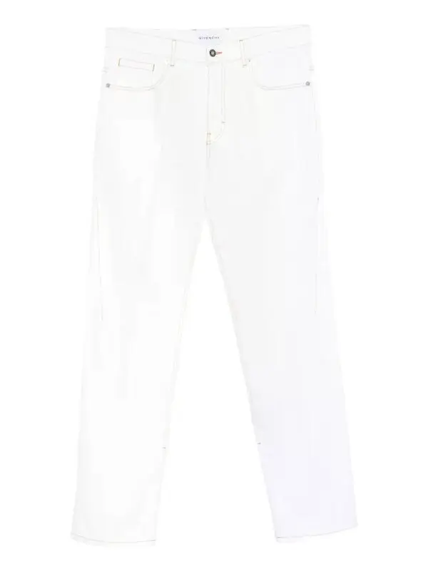 Givenchy Contrast-stitching Straight-leg Jeans - White