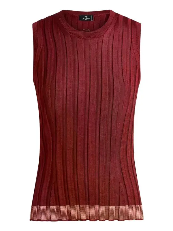 Etro Ribbed Sleeveless Top - Red