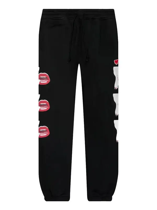 EMOTIONALLY UNAVAILABLE X Tom Wesselmann Smoking Lips Track Pants - Black