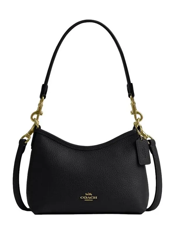 COACH Laurel Small Shoulder Bag - Pebbled Leather/gold/black
