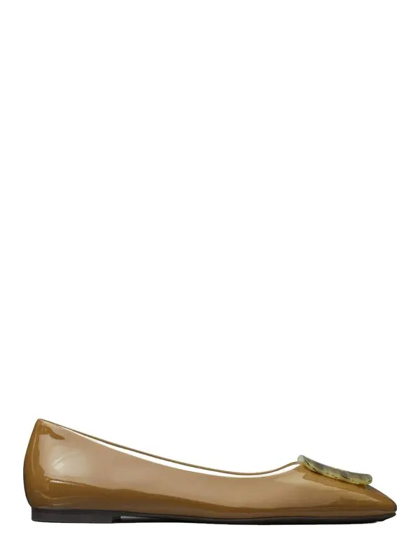 Tory Burch Leather Ballerinas - Almond Oats