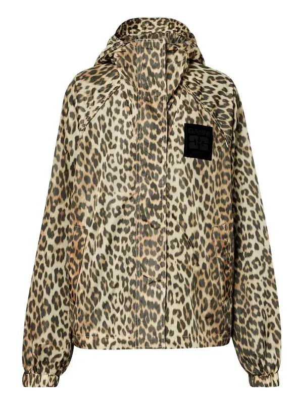 GANNI Leopard-print Nylon Jacket - Multicoloured