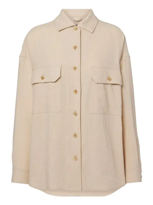Loro Piana Linen And Wool Button-down Shirt - Beige