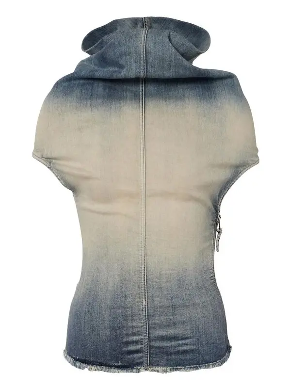 Rick Owens Draped Denim Top - Blue