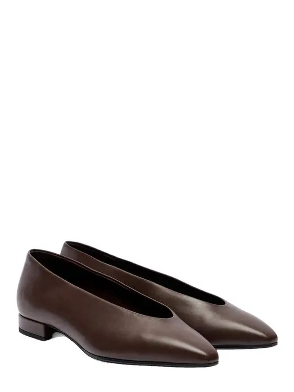 Loro Piana Rebecca Leather Ballet Flats - Burgundy