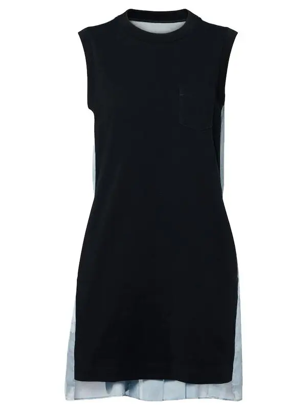 Sacai Cotton Jersey Minidress - Blue